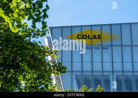 Sign And Logo On The Colas Headquarters Building Colas Is A French