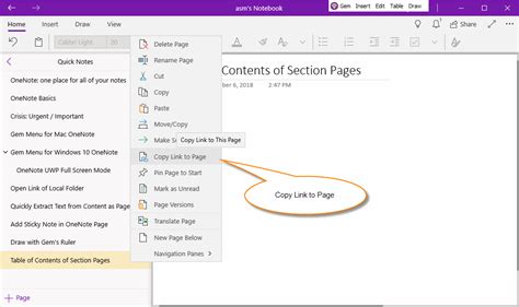 Uwp Create Pages List For Current Onenote Section As A Table Of