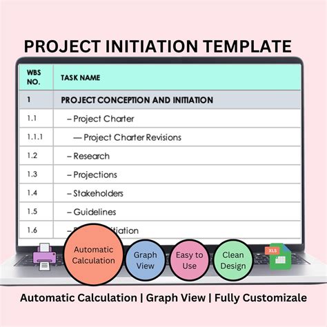 Project Initiation Excel Template Project Management Excel Spreadsheet