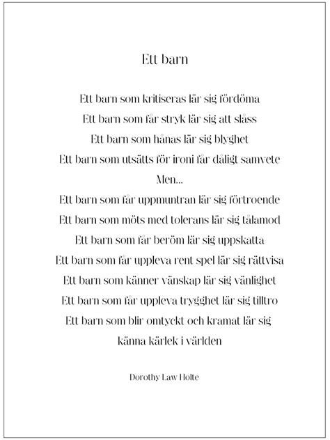 Dikten Om Ett Barn