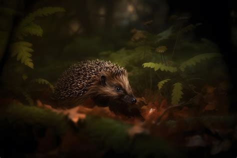 Premium Ai Image Young Hedgehog In Natural Habitat Neural Network Ai Generated