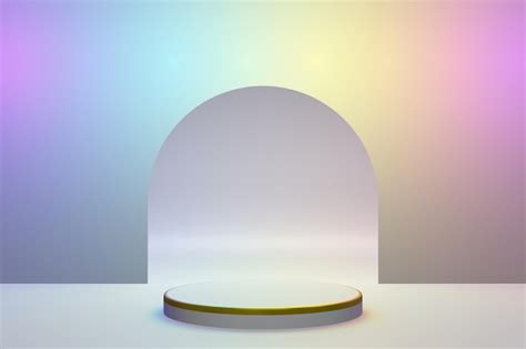 3d 렌더링 추상 연단 장면 배경 제품 프레젠테이션 모의 쇼 화장품 제품 무대 받침대 또는 플랫폼 프리미엄 사진