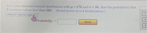 Solved For A Non Standard Normal Distribution With Mu