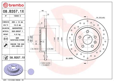 Brake Disc Brembo 08b3571x
