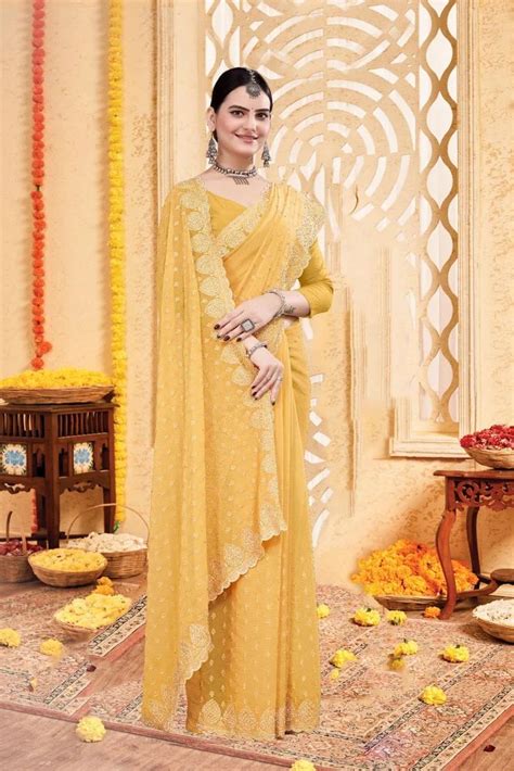 Pink Shimmer Silk Fancy Work Saree 16980 At Rs 2445 In Surat Id