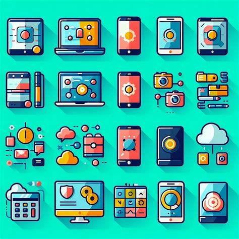 Mobile App Development And Digital Technology Icons Premium Ai Generated Image