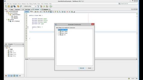 Auto Generate Common Methods Java Equals Tostring Hash Get And Set Youtube