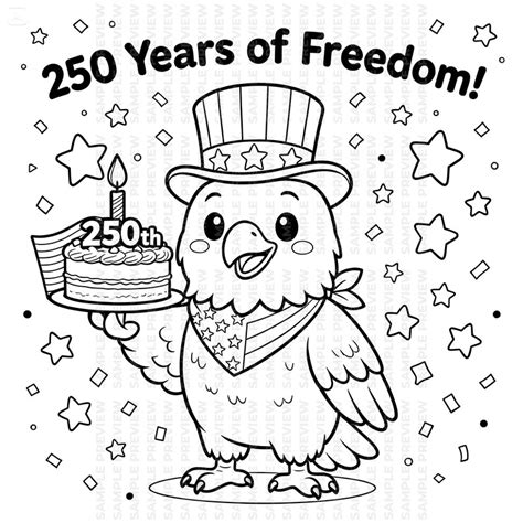 250th Anniversary Coloring Pages Patriotic Animals Usa Celebration