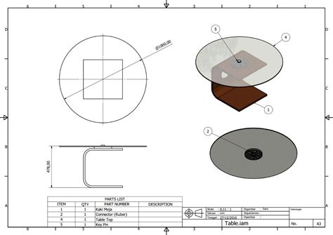 Desain Meja Putar Desain Desain Meja Autocad
