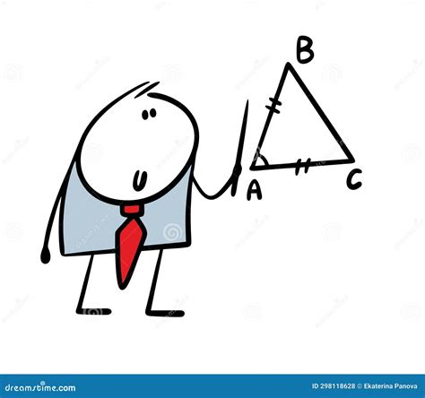 Geometry Teacher Thin Line Icon School Teacher Vector Illustration Isolated On White Math