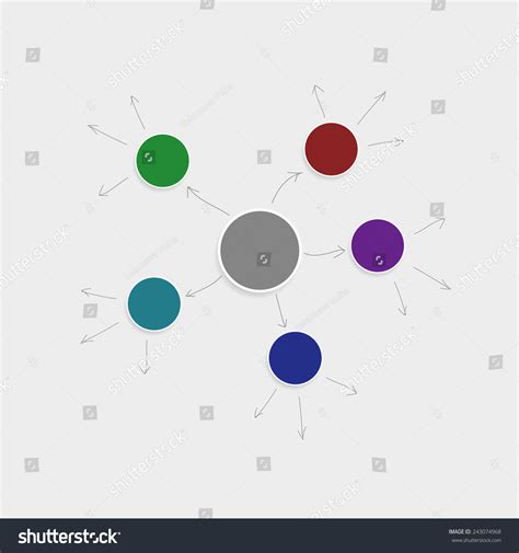 Infographic Template Of Mind Map For Your Text With Hand Drawn Arrows Stock Photo