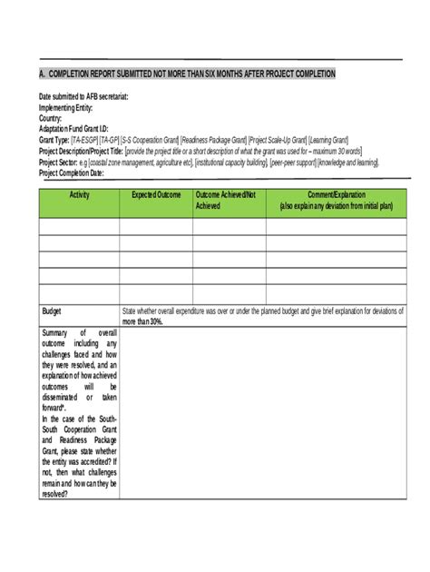 Project Completion Report Template Readiness Doc Template PdfFiller