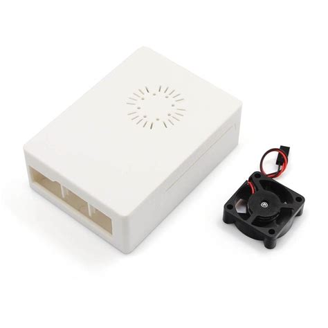 Raspberry Pi 3 Case Support Built In Cooling Fan White ABS