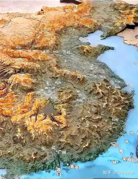 中国3D立体地形图震撼 知乎