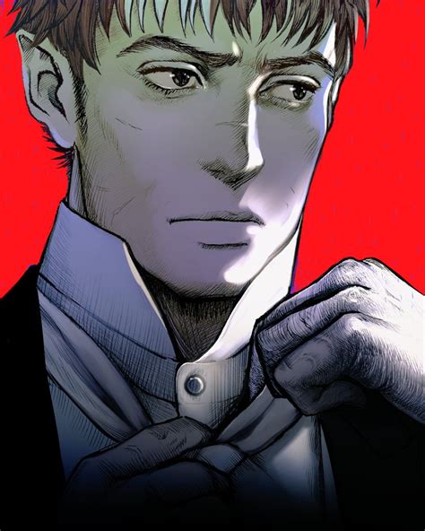 Safebooru 1boy Adjusting Clothes Adjusting Necktie Berserk Black Eyes