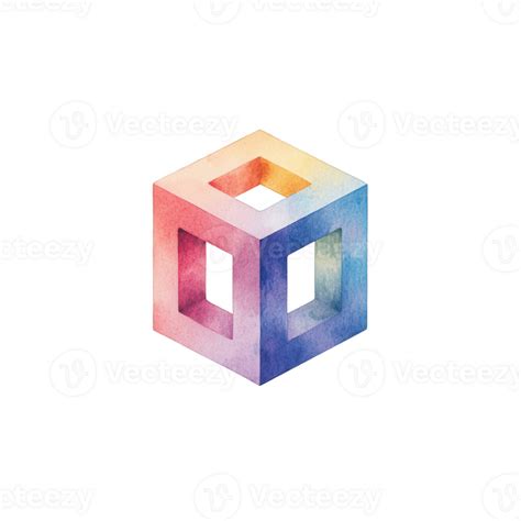 Colorful Watercolor Cube Design Perfect For Creative Projects And