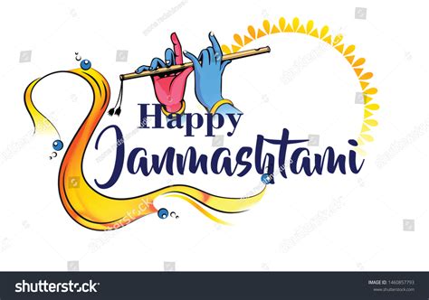 인도의 해피 잔마슈타미 축제 배경에서 잔수리를 스톡 벡터로열티 프리 1460857793 Shutterstock