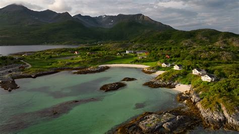 Scenic Ecotourism Camping Site Of Skrollsvika On Senja Island Coastline