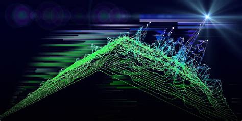 Abstract Technology Background With Polygonal Diagram Grid And Blurred Lines On Dark Analytics