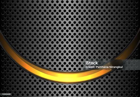 어두운 회색 금속 원형 메쉬 디자인 현대 럭셔리 미래 배경 벡터 일러스트 레이 션에 추상 골드 빛 곡선 0명에 대한 스톡 벡터 아트 및 기타 이미지 Istock
