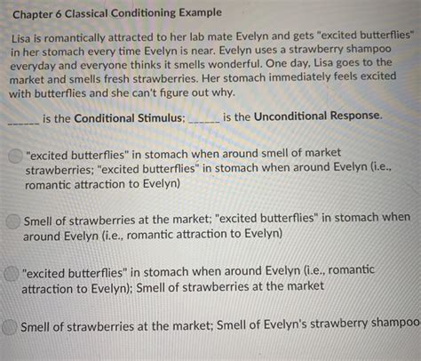 Solved Chapter Classical Conditioning Example Lisa Is Chegg Com