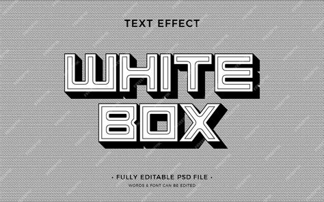 White Box Text Effect Premium Psd