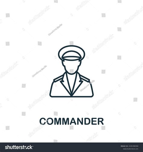 Commander Icon Line Simple Line War Stock Vector Royalty Free