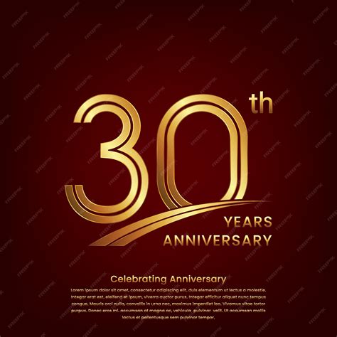 Premium Vector 30th Anniversary Logo With Double Line Concept Design