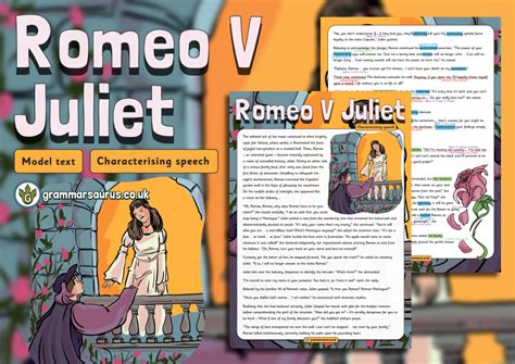 Year 5 Model Text Characterising Speech Romeo V Juliet Grammarsaurus