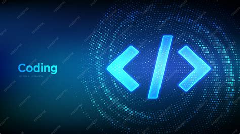 Código De Programación Codificación O Fondo De Hacker Icono De Código