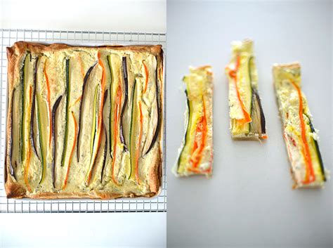 Vegetable Ribbon Tart In Colorful Stripes