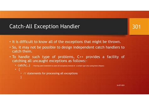 full digital 21 complete notes on catch all exception handler catch