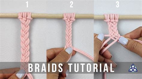 3 easy macrame braids with 3 6 cords macrame braid tutorial