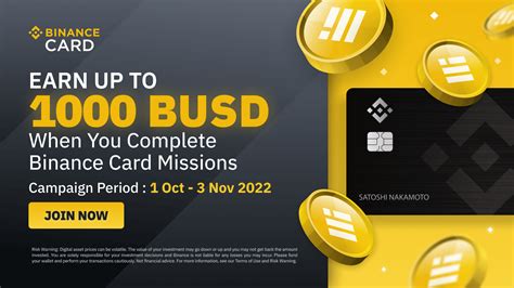 binance card giveaway complete missions to earn busd rewards 2022 10