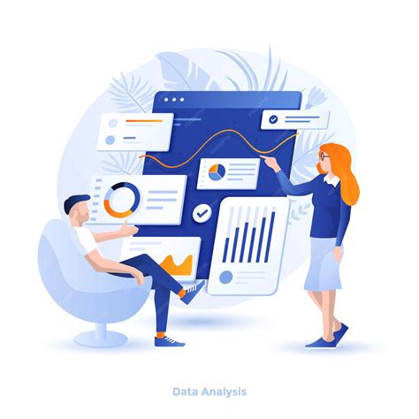 Premium Vector Color Modern Illustration Data Analysis