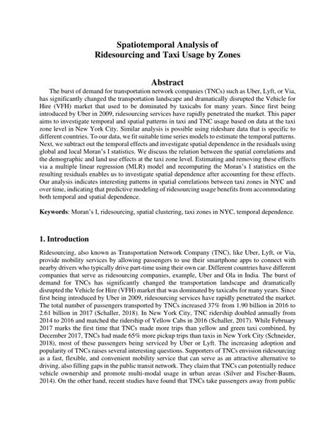 Pdf Query Details Spatiotemporal Analysis Of Ridesourcing And Taxi Usage By Zones