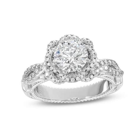 Verragio Venetian Floral Halo Twist Engagement Setting Diamonds Direct