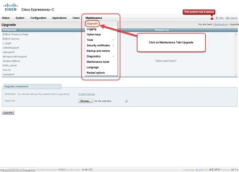 Install An Expressway Series Release Key Via The Web Interface And Cli Configuration Example Cisco