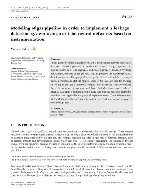Modeling Of Gas Pipeline In Order To Implement A Leakage Detection System Using Artificial