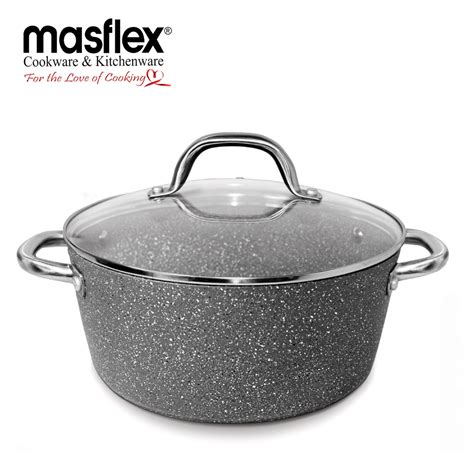 Masflex 24cm Stone Forged Casserole With Lid Masflex