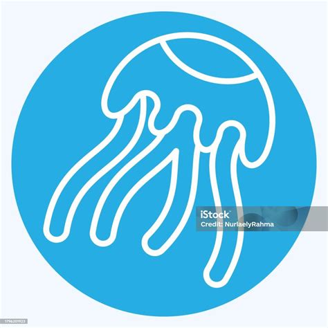 아이콘 해파리 독 기호와 관련이 있습니다 파란 눈 스타일 심플한 디자인 편집 가능 간단한 일러스트레이션 가솔린에 대한 스톡 벡터