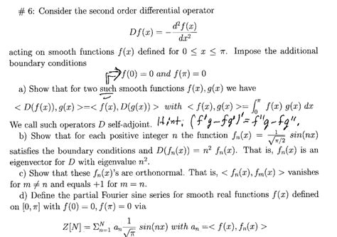Solved 6 Consider The Second Order Differential Operator