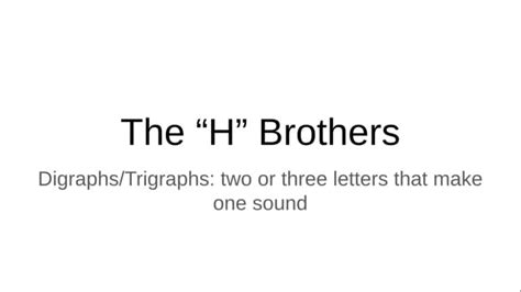 The H Brothers Digraphs And Trigraphs By Sadies House Tpt