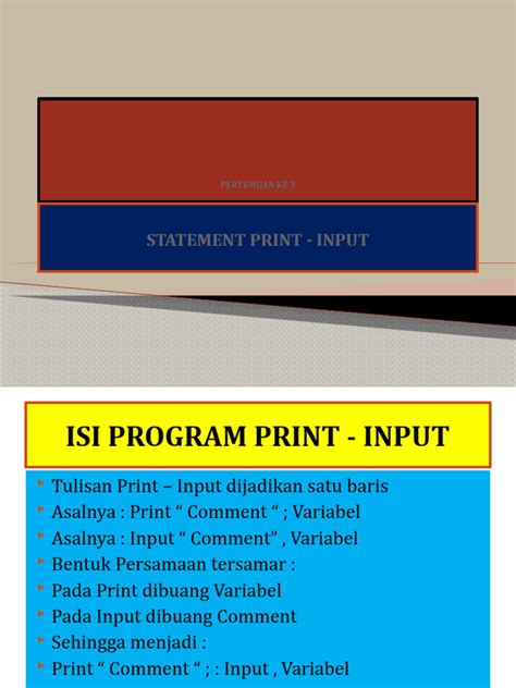 Algoritma And Pemrograman 1 Basic Pertemuan 3 Pdf