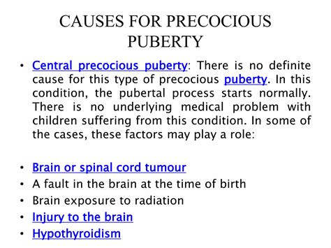 Precocious Puberty Causes Symptoms Sign And Treatment Ppt