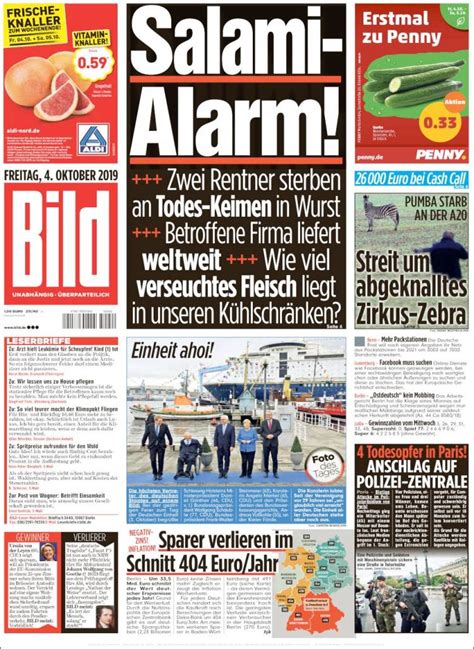 Newspaper Bild Germany Newspapers In Germany Fridays Edition