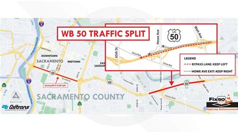 New Sacramento Traffic Shift On Westbound Highway 50