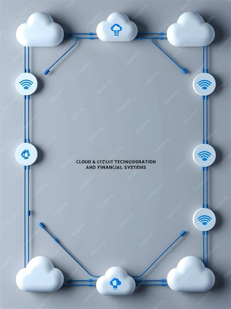 Cloud And Circuit Path Frame Concept As A Minimalistic Border Frame Featuring Cloud Icons