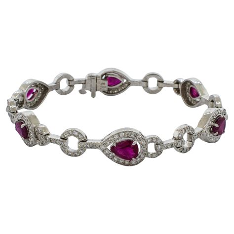 14 Karat White Gold Ruby And Diamond Bracelet For Sale At 1stdibs