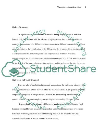 Compare And Contrast 2 Different Transportation Modes And 2 Different Essay